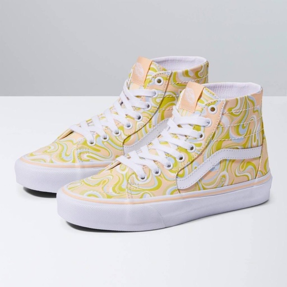 Vans | Shoes | New Vans Sk8hi Tapered Sneakers In Lime Swirl Cream Size ...